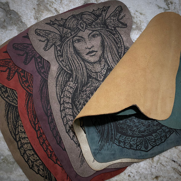 Dragon Empress leather back patch and altar cloth | Poison Apple Printshop