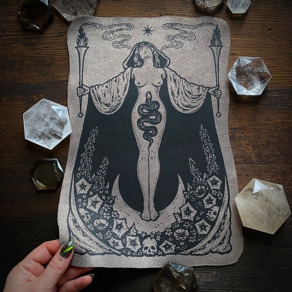 Hecate's Garden leather patch and altar cloth | Poison Apple Printshop